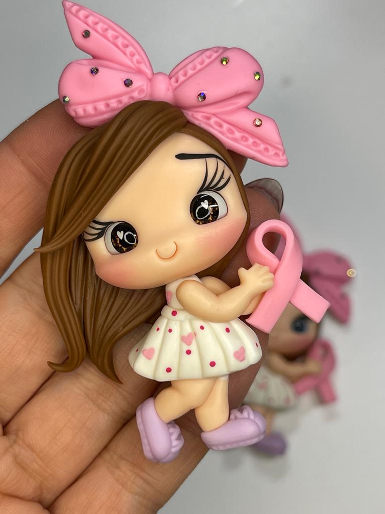 Breast Cancer Awareness Clay Figurine - Handmade – fairydustclay