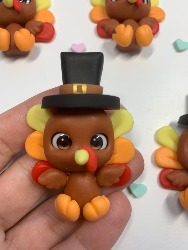 Thanksgiving Turkey Clay Figurine - Handmade – fairydustclay