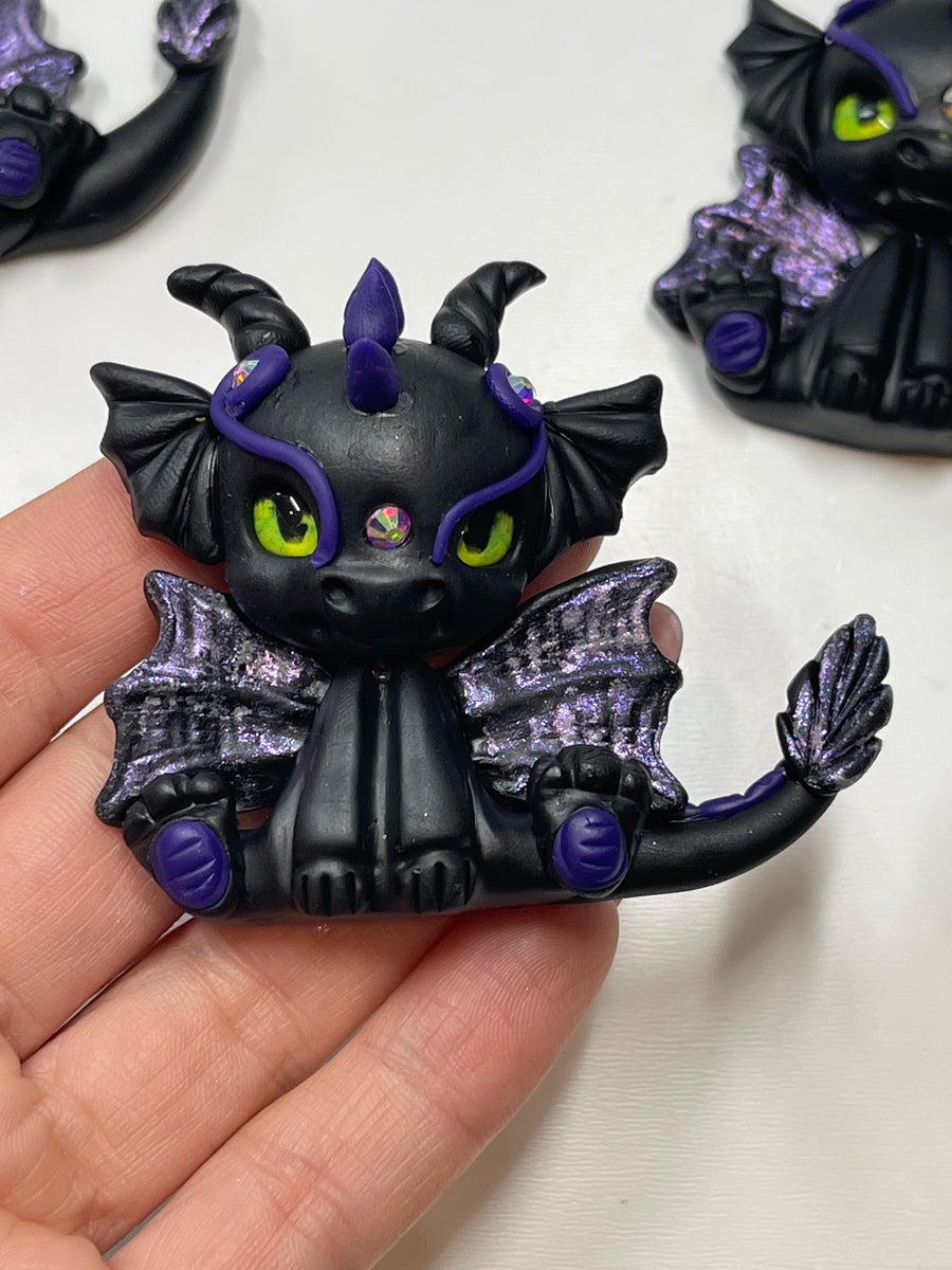 Smog The Dragon w/ Swarovski Crystals- Handmade Clay Figurine ...