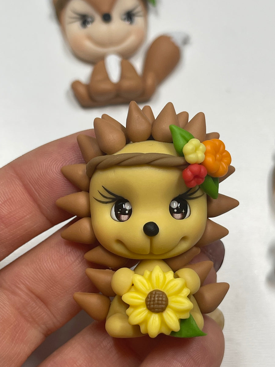 Fall Animal Friends Clay Figurine -Handmade – fairydustclay