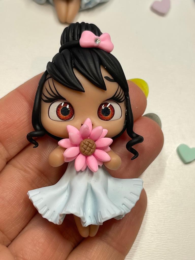 Bloom Girl Clay Figurine, Flat Back Clay – fairydustclay