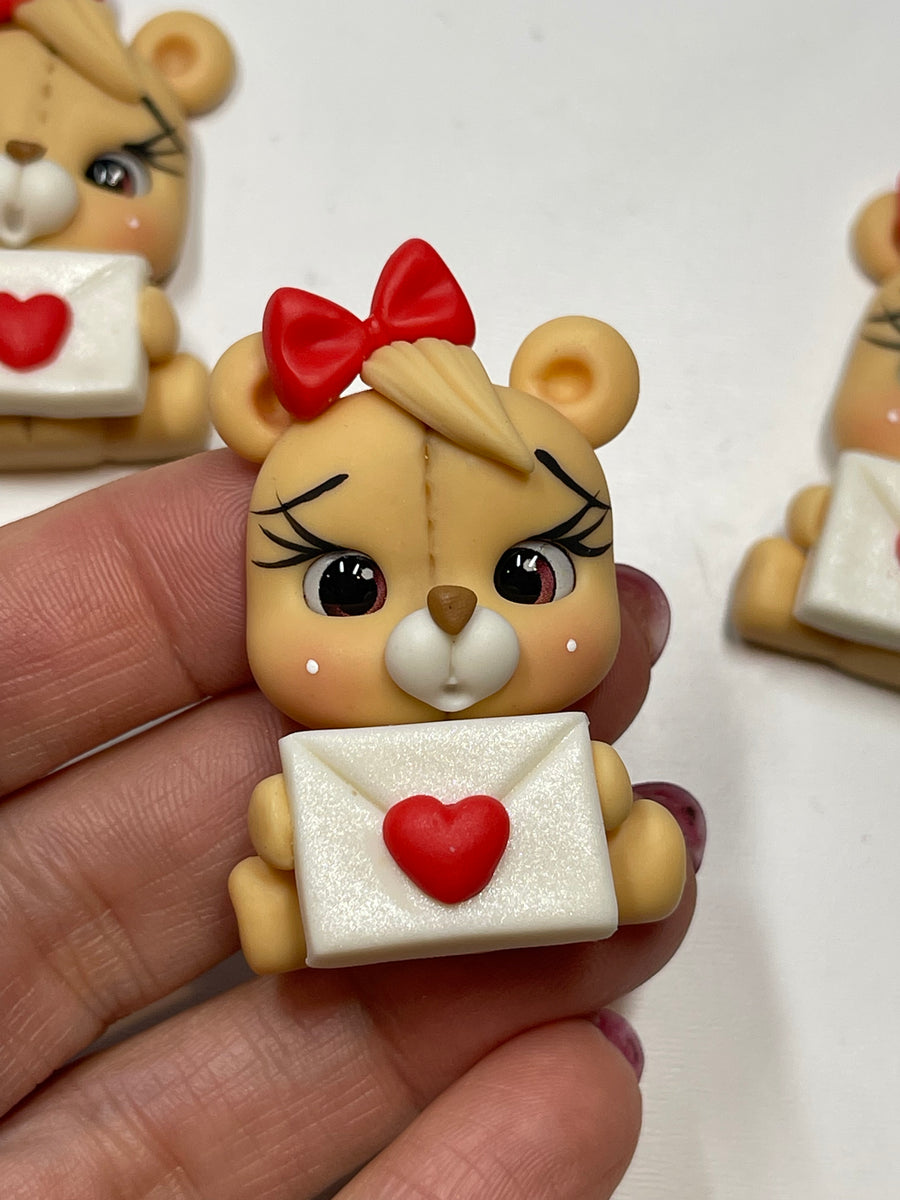 Love Note Teddy Bear Valentine's Day - Handmade – fairydustclay
